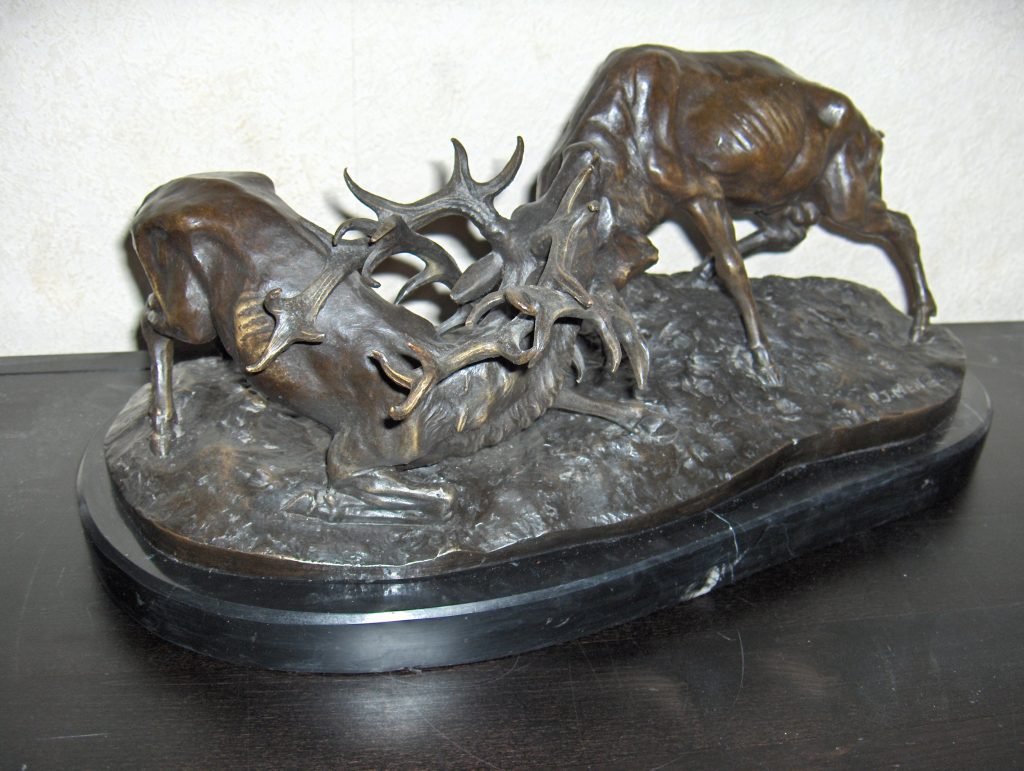 Sculpture Bronze animalier - Combat de Cerfs de P.J. MENE | Demandez ...